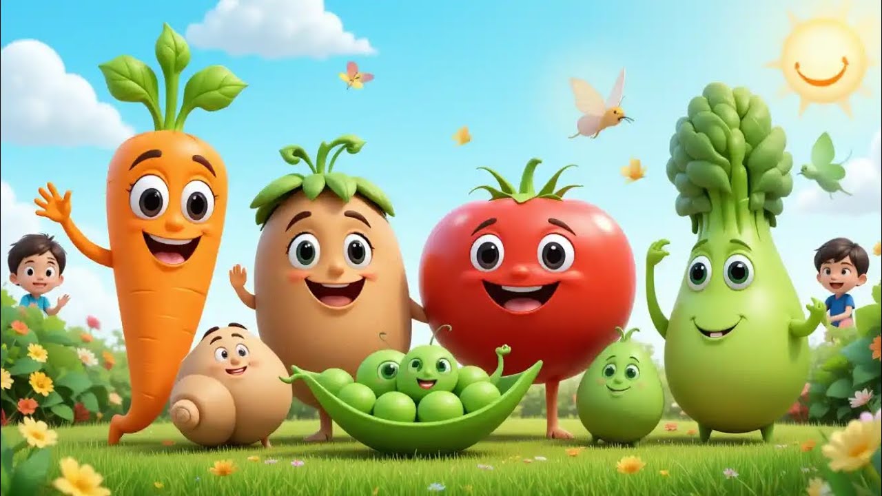 The Vegetable Friends | Fun Food | Vegetable Names | Hindi Nursery ...