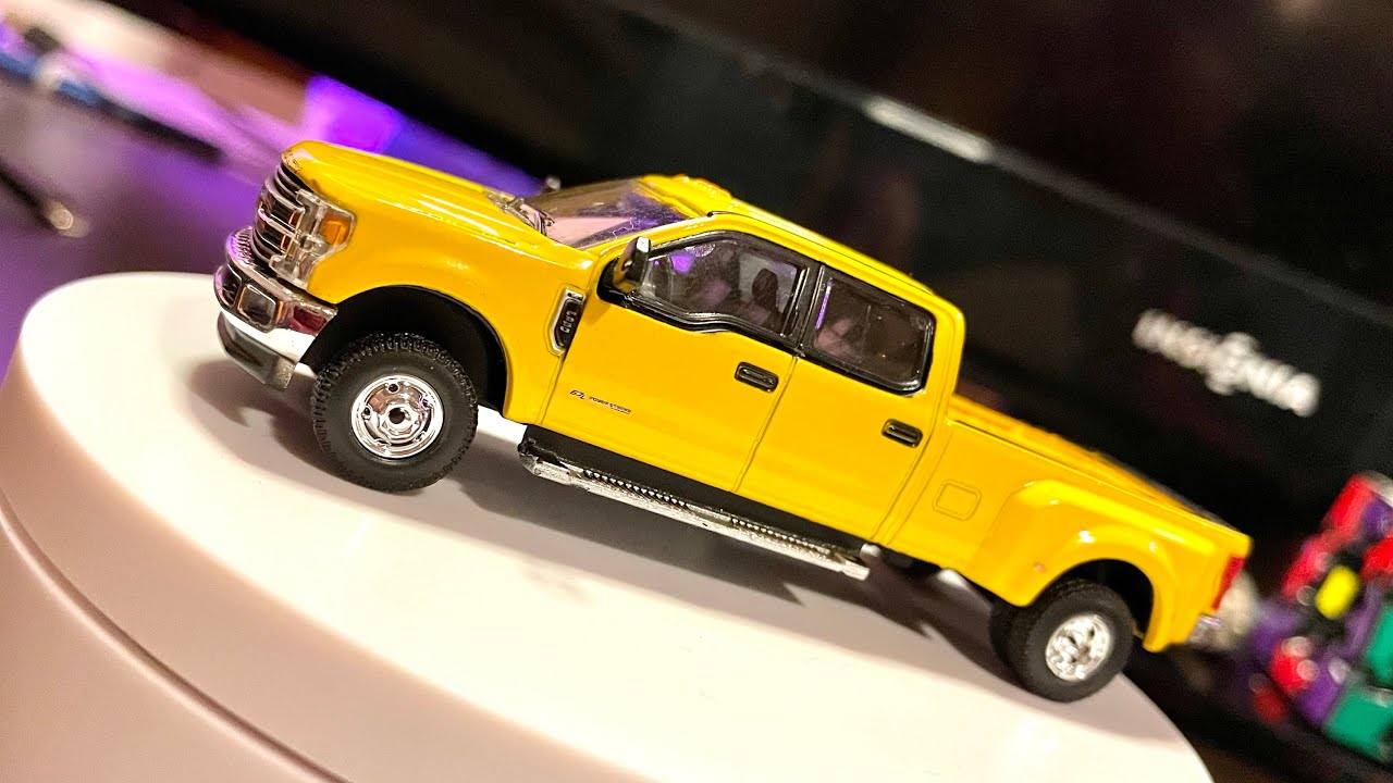 Greenlight Dually Drivers Yellow 2019 Ford F-350 Crew Cab 1/64 - YouTube