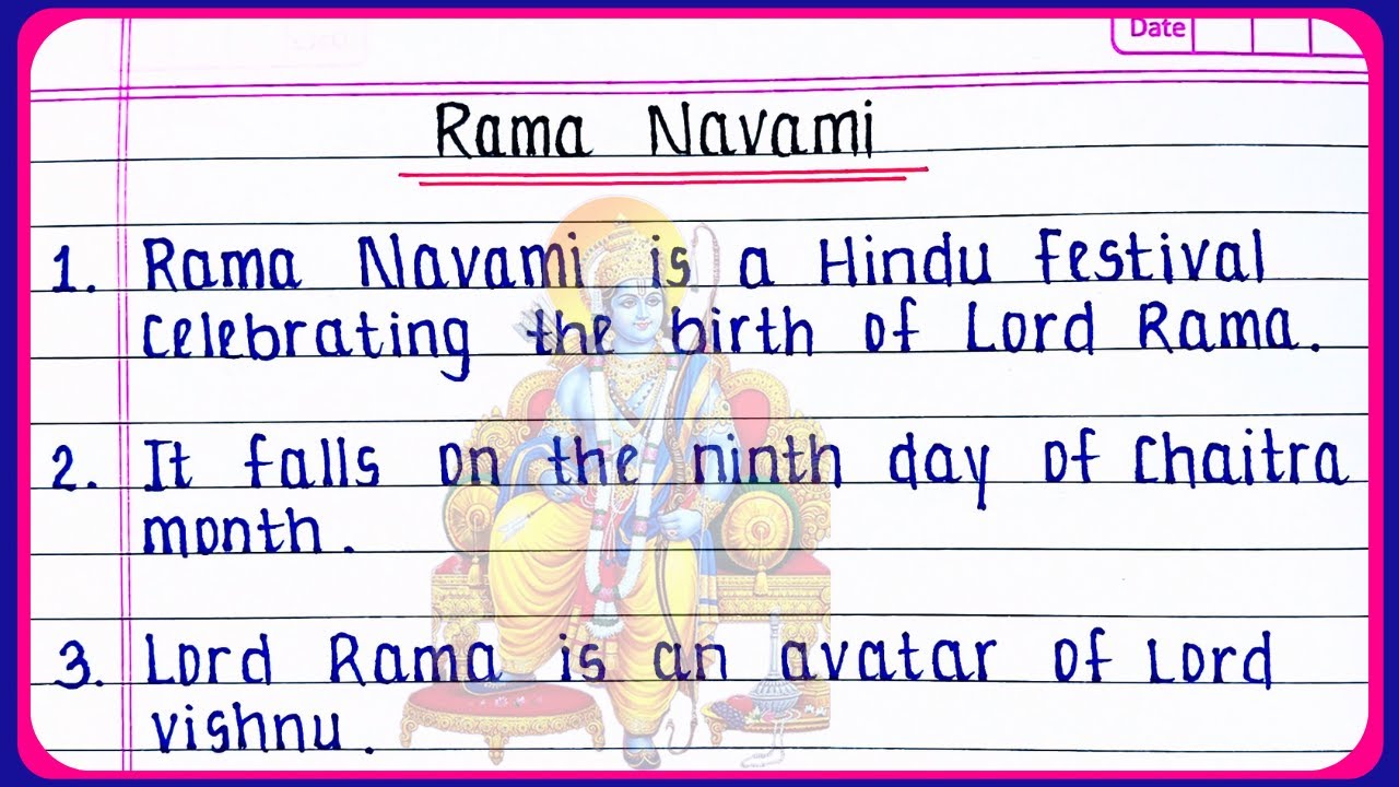 10 lines on Ram Navami in English | ramnavami 10 lines essay | ram ...