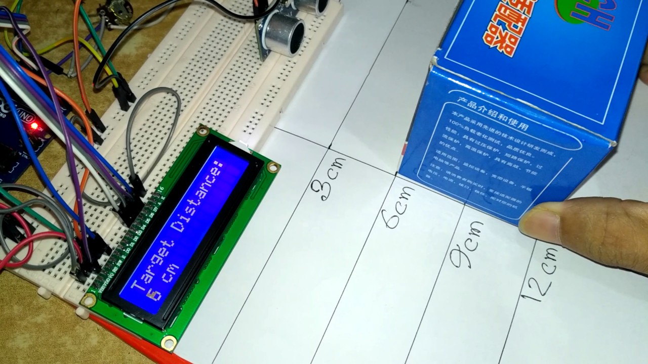 Display distance in LCD with Sonar Sensor - Arduino Project - YouTube