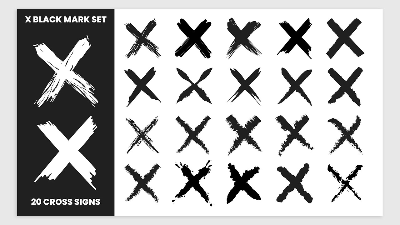 Brush Stroke X Mark SVG Bundle | 20 Cross Sign Clipart #vector #xmark # ...