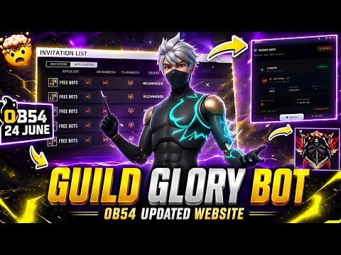 FREE Guild Glory Bot WEBSITE UPDATE 🤯🔥 | How To Make Free Guild Glory Bot in Free Fire ob54 update 😱