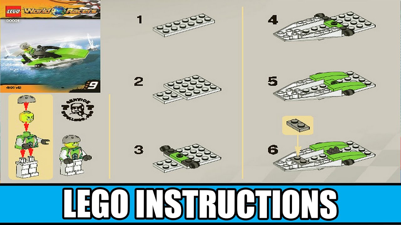 LEGO Instructions - World Racers - 30031 - World Race Powerboat - YouTube