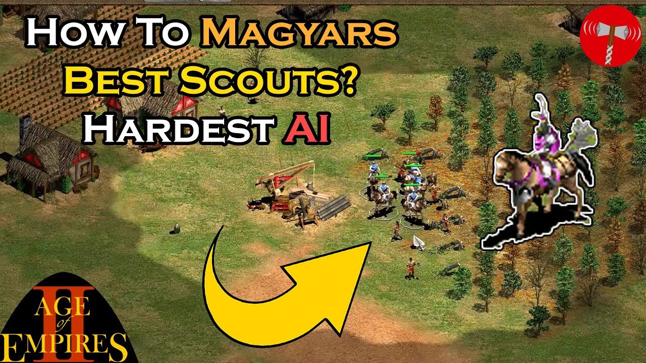 AoE2: Best Scouts? - How to Win as Magyars - Hardest AI - YouTube