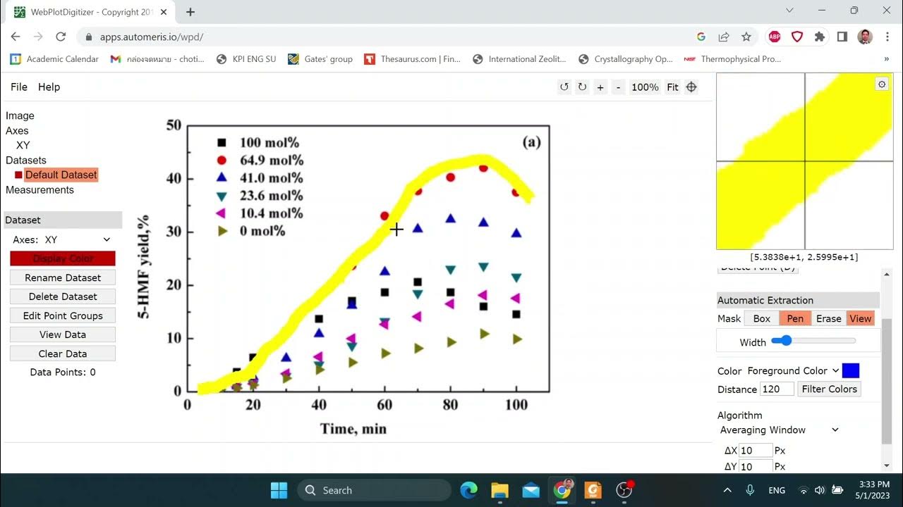 การดึงข้อมูลจากกราฟด้วย WebPlotDigitizer - YouTube