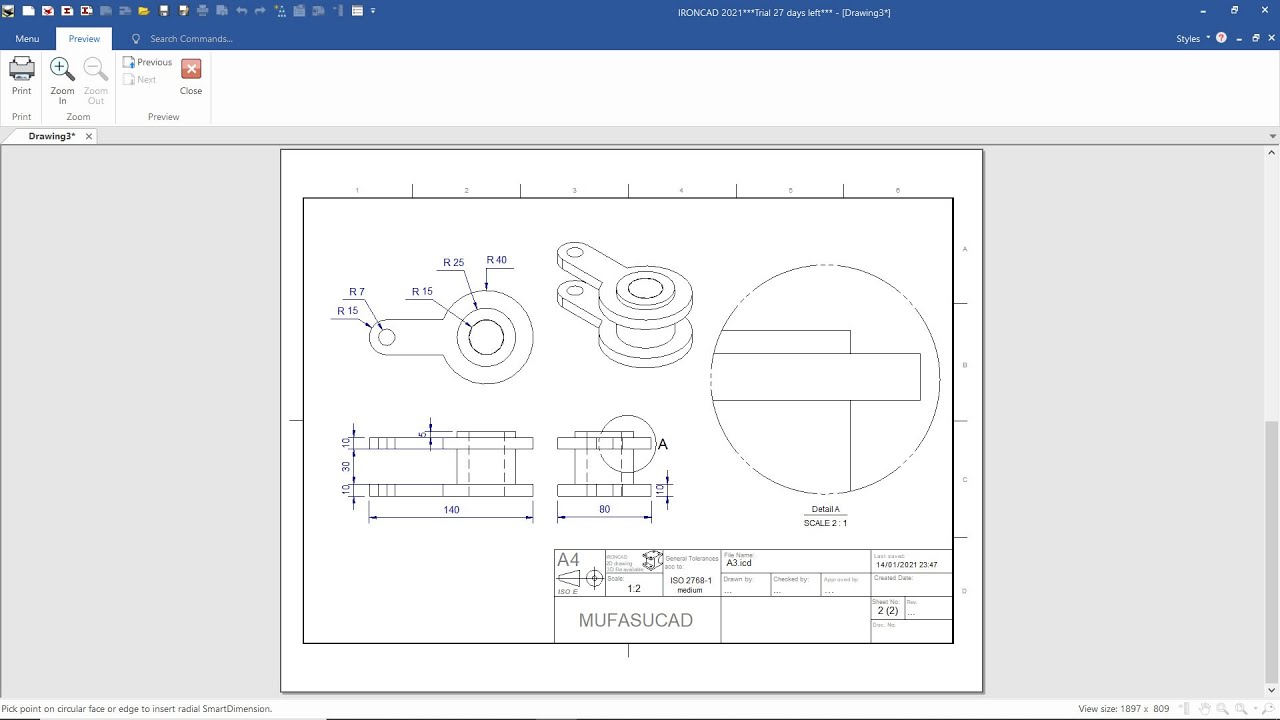 IronCAD 2021 Part Drawing Tutorial For Beginner [COMPLETE] - YouTube