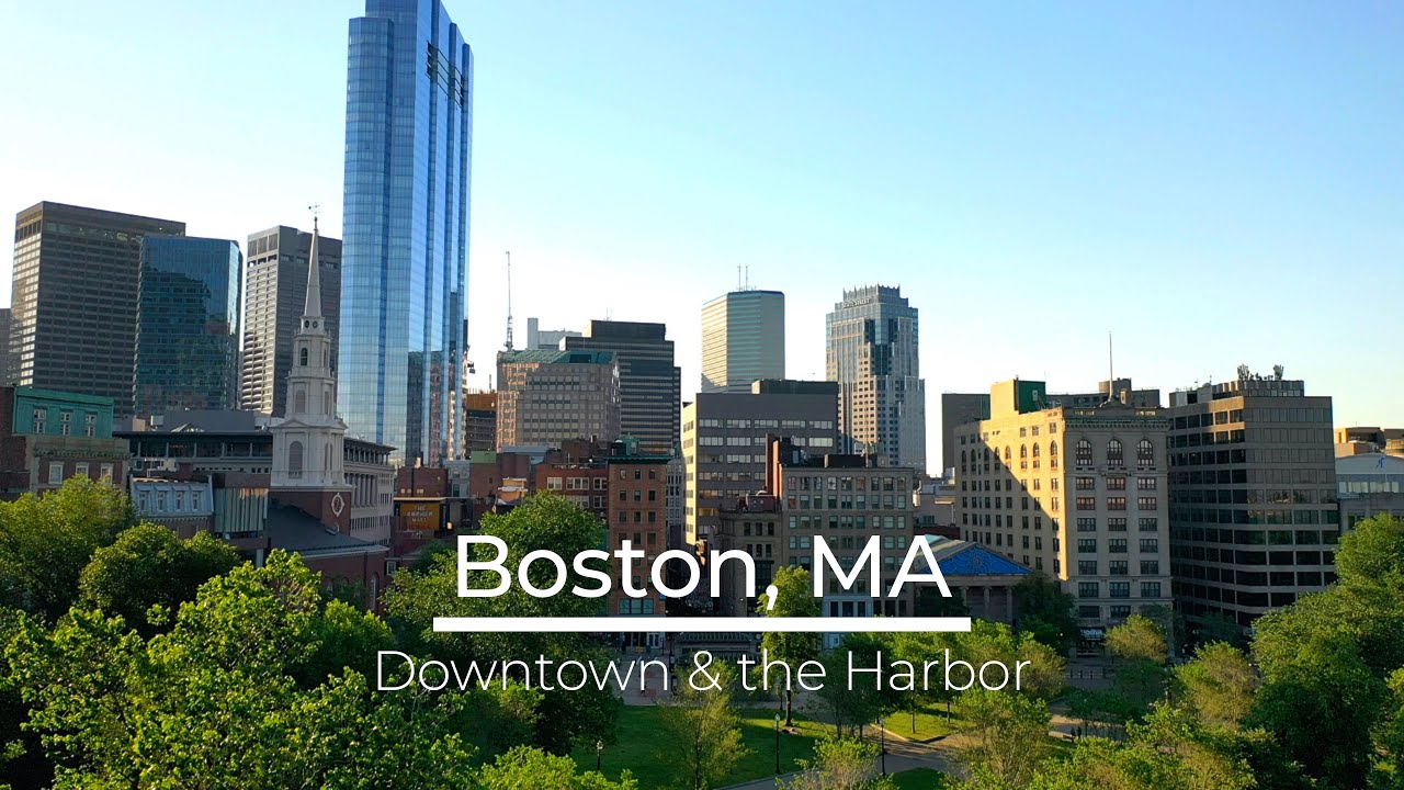 Downtown Boston, MA (Boston Commons & the Harbor) - Drone Video 4K ...