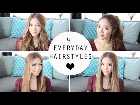 MY 4 QUICK AND EASY EVERYDAY HAIRSTYLES - YouTube