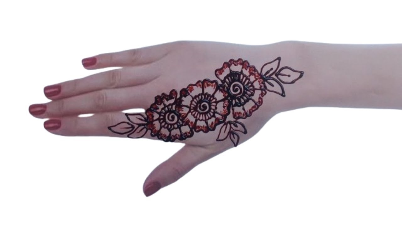 A Basic Mehndi Design With Repetitive Strokes - YouTube