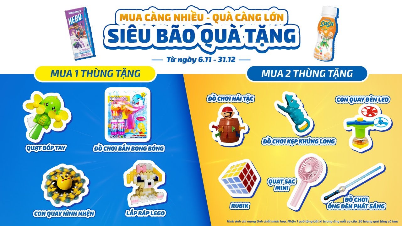 KHUYẾN MÃI SUSU & HERO - MUA CÀNG NHIỀU QUÀ CÀNG LỚN / SIÊU BÃO QUÀ ...