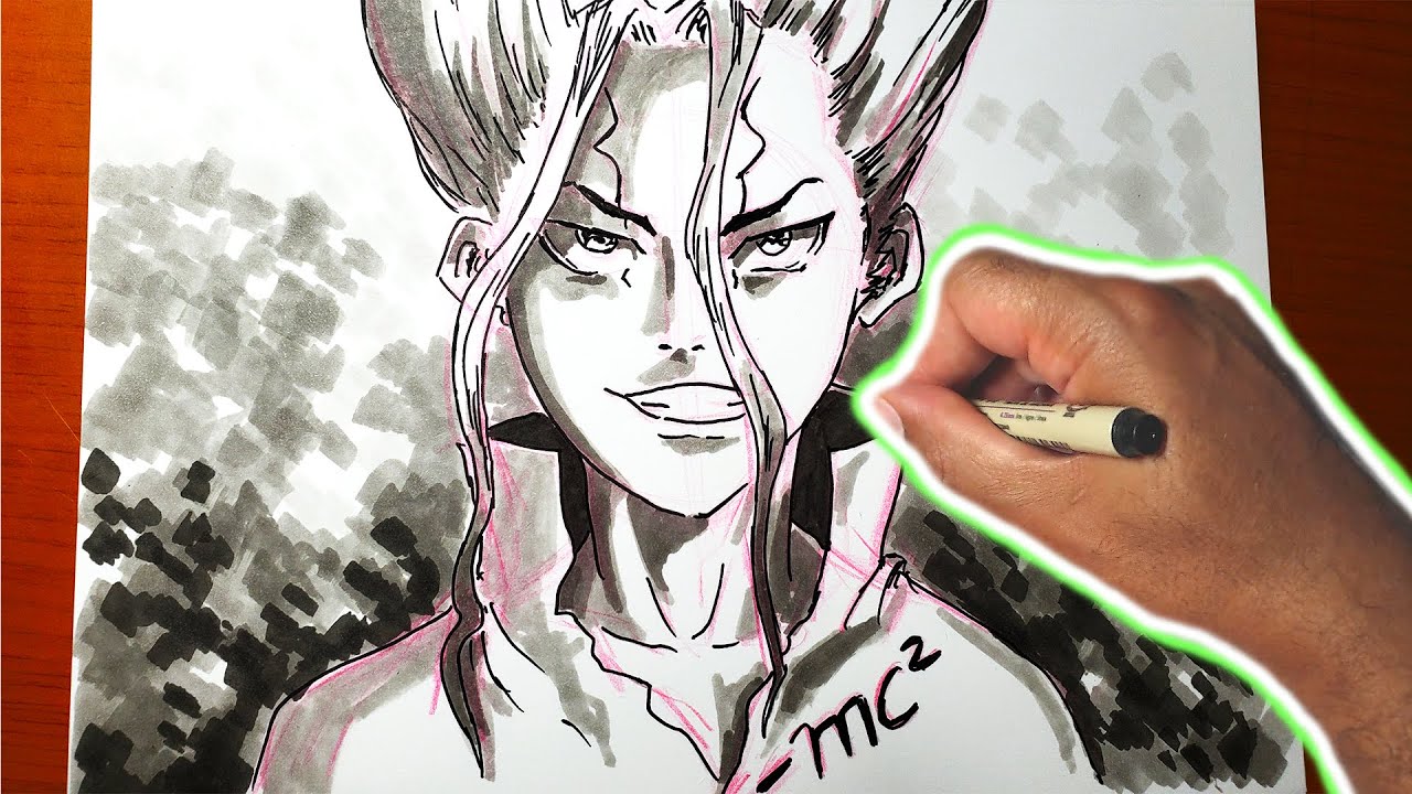 How To Draw Senku Ishigami Speed Drawing Dr.Stone - YouTube