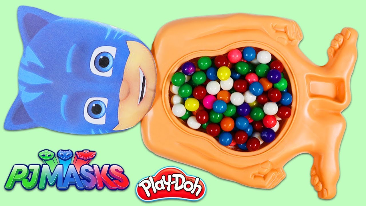 PJ MASKS Catboy Eats too Many Rainbow Gumballs! - YouTube