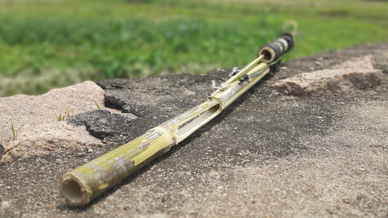 DIY -bamboo slingshot making ♥️ | how to slingshot gun in bamboo - YouTube