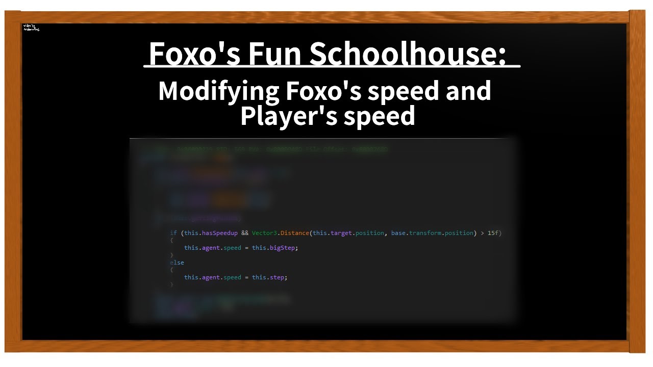 Foxo's Fun Schoolhouse - Modifying Foxo's speed and Player's speed ...