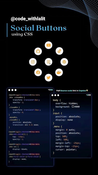Social Buttons Using Css🧑‍💻 Coding Programming Csstricks Javascript Cssanimation Html Js