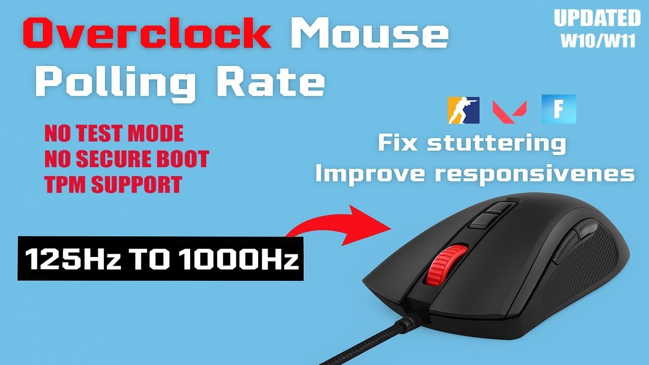 Overclock mouse/controller polling rate to "1000hz" - YouTube