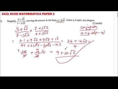 2022 KCSE MATHEMATICS PAPER 2 QUESTION 3 - YouTube