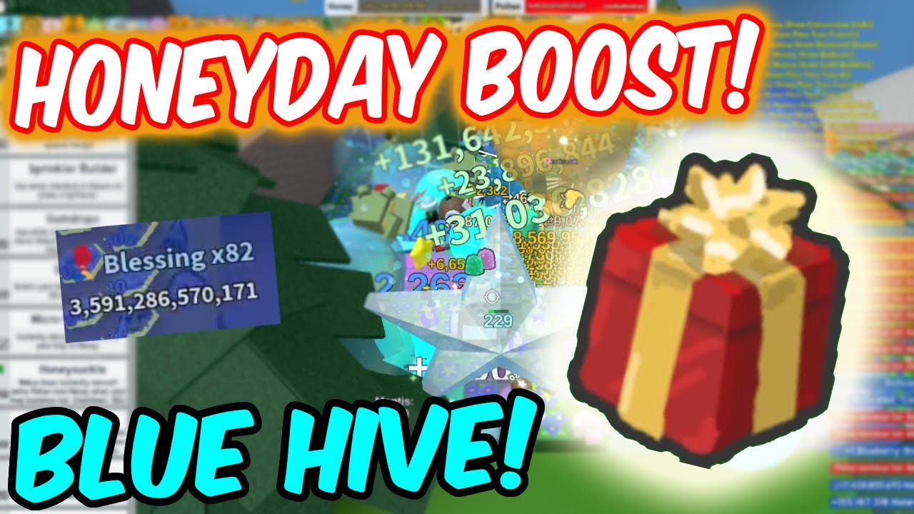 Level 20 HONEYDAY Blue Hive Boost (Pollen Text On)| Bee Swarm Simulator ...