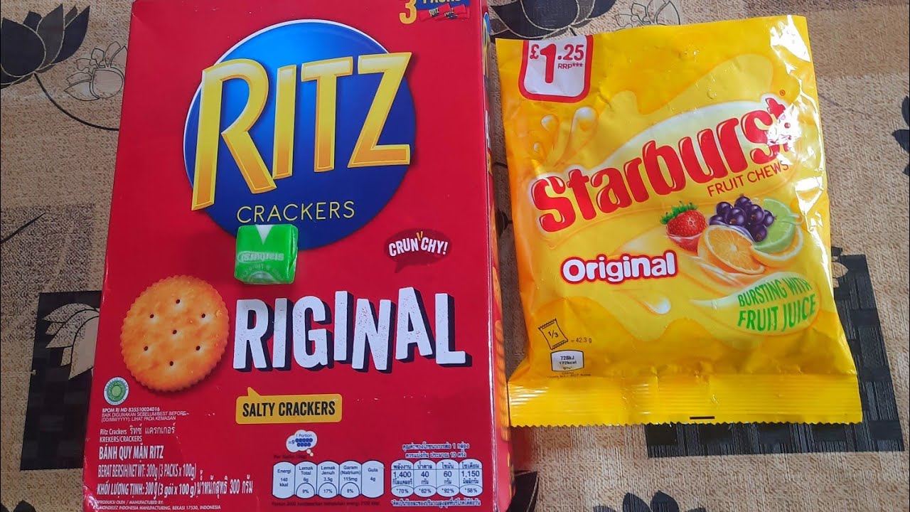Ritz Starburst Fruit Chews Lemon and Lime Flavour Sandwich Crackers ...