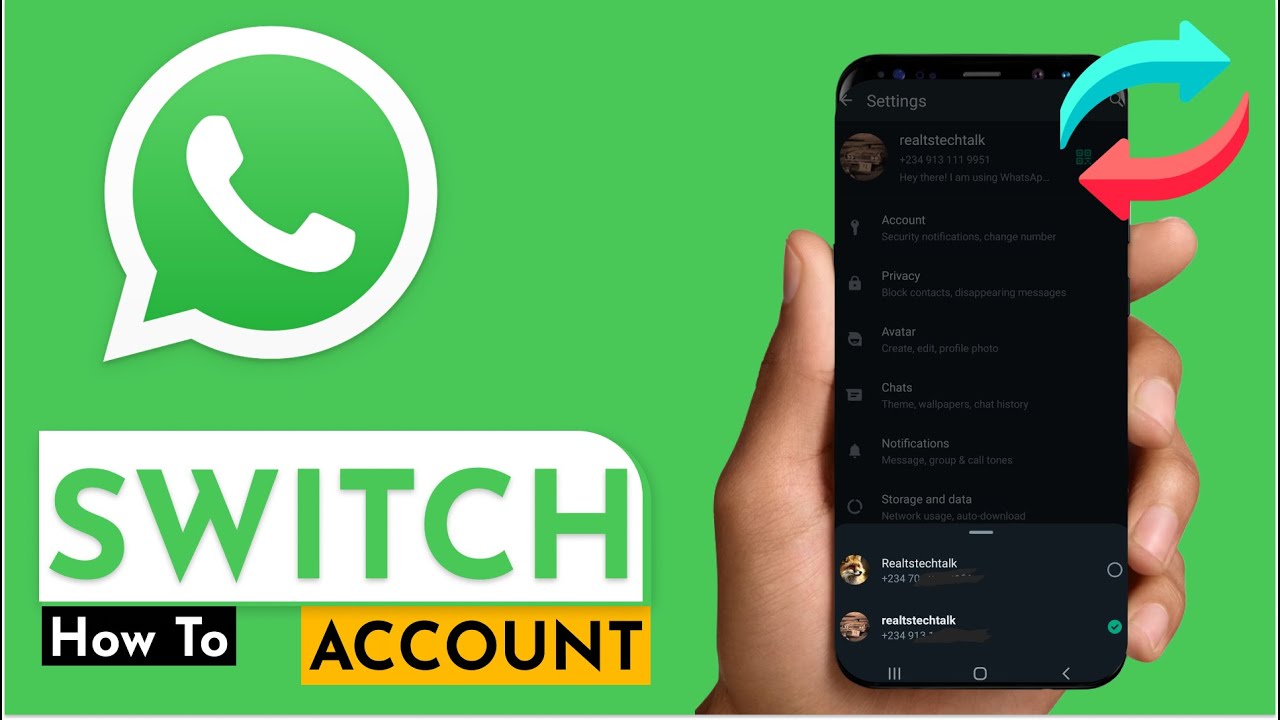 How to switch whatsapp accounts - YouTube