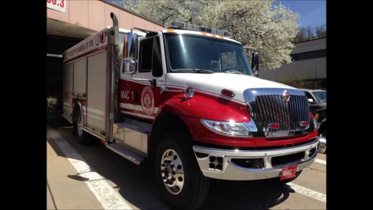 PITTSBURGH BUREAU OF FIRE MAC1 TRUCK, "MOBILE AIR COMPRESSOR" RETURNING ...