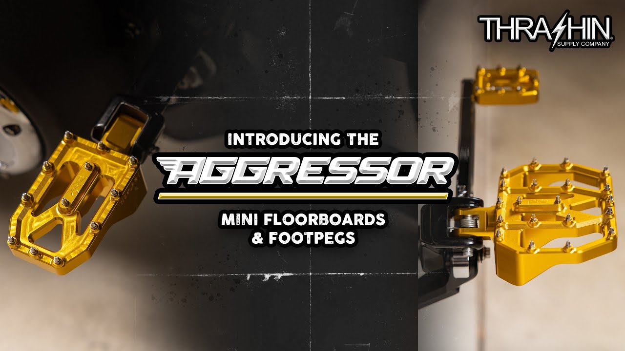 Thrashin Supply® Spiked Aggressor Foot Pegs & Mini Floorboards | Dyna, Sportster, Touring ...