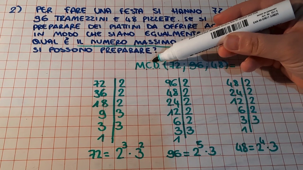 Problemi risolvibili con MCD e mcm || prima media - YouTube