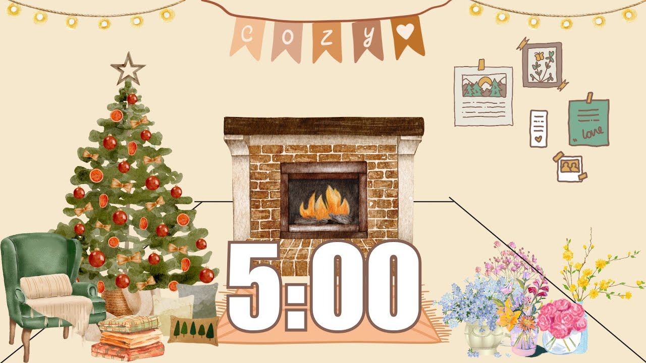 5 Minute Countdown Timer | Cozy Christmas Theme | Nixstar ☆ - YouTube