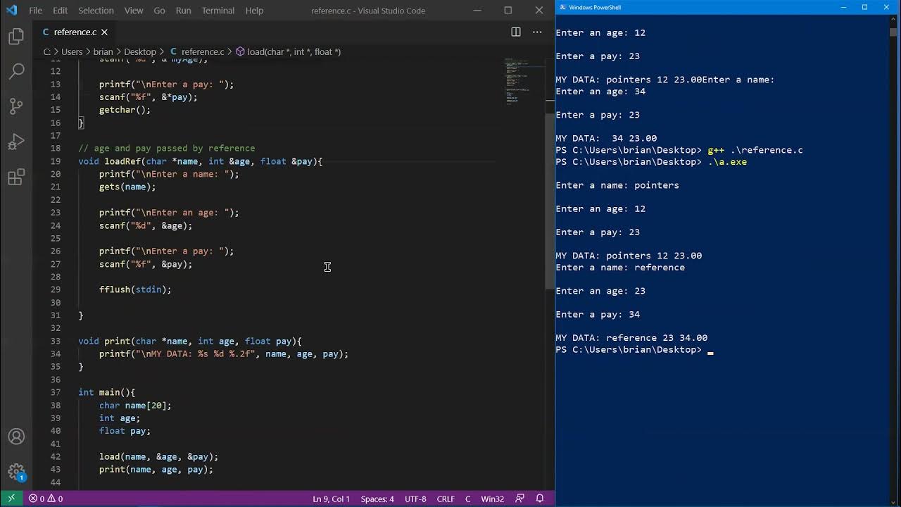 C Parameter Passing Tutorial - YouTube
