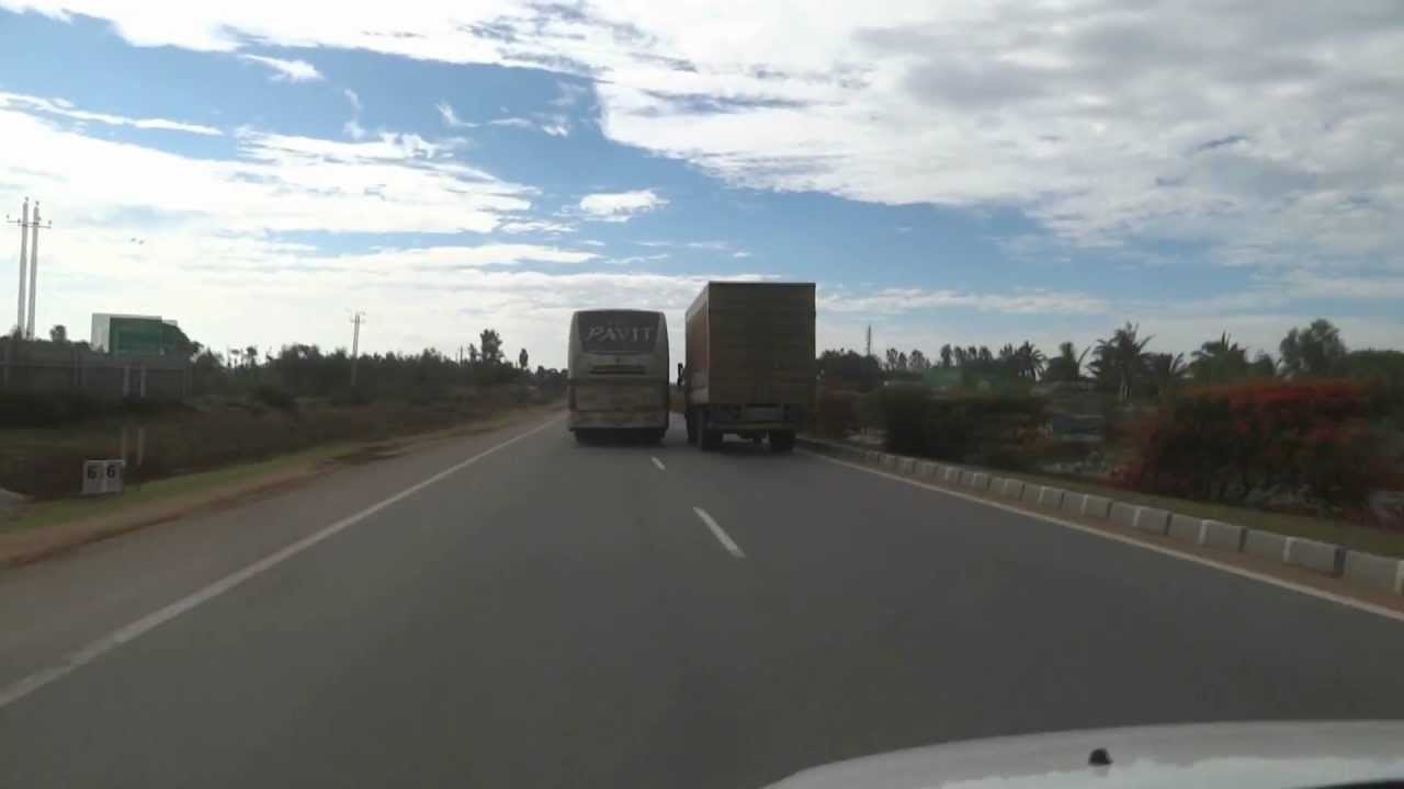 Chasing the Mercedes Benz Multi-Axle Bus on NH-4 - YouTube