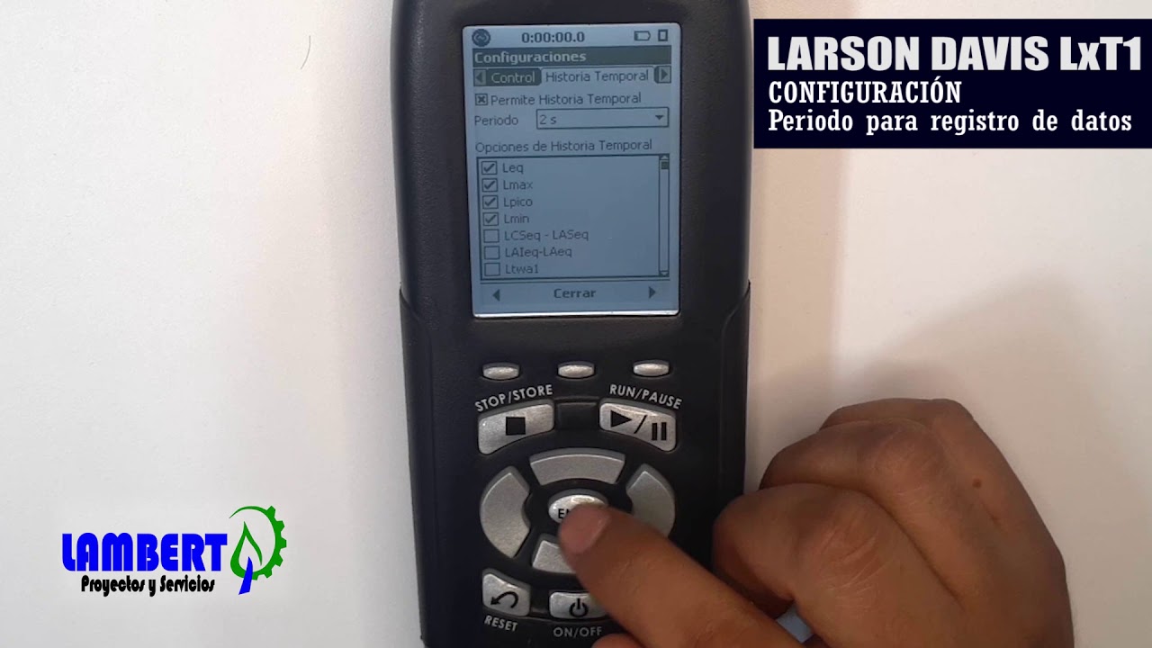 Configuración del periodo de registro de datos Sonómetro Larson Davis ...