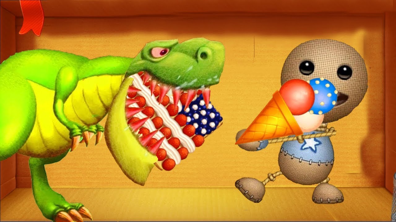 The Buddy Cake vs Dinosaur T-rex | Kick The Buddy - YouTube