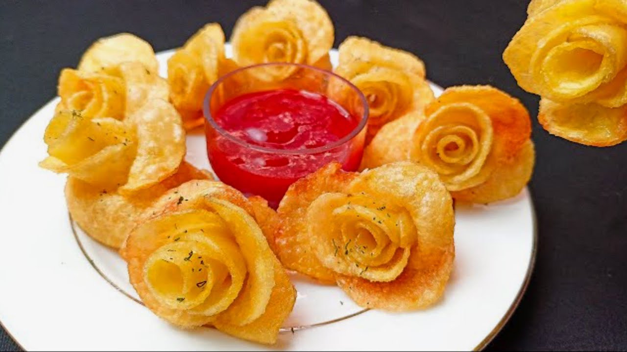 Super Crispy Fried Potato Flowers - Fall in LOVE quick snacks recipe ...