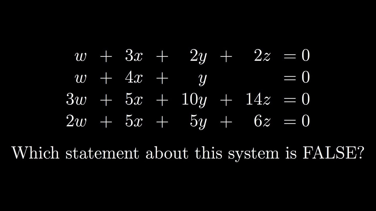 Linear system analysis - GRE Mathematics Subject Test - YouTube