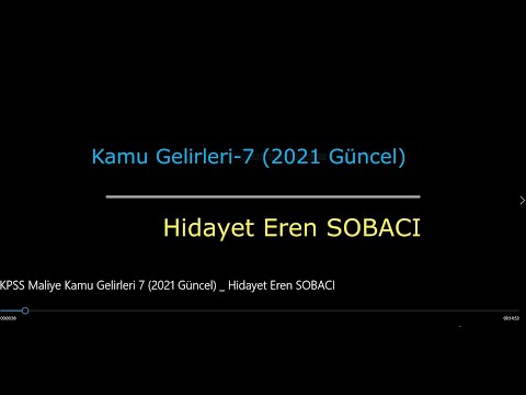 KPSS Maliye: Kamu Gelirleri 7 (2021 Güncel) - Hidayet Eren SOBACI #kpss#maliye