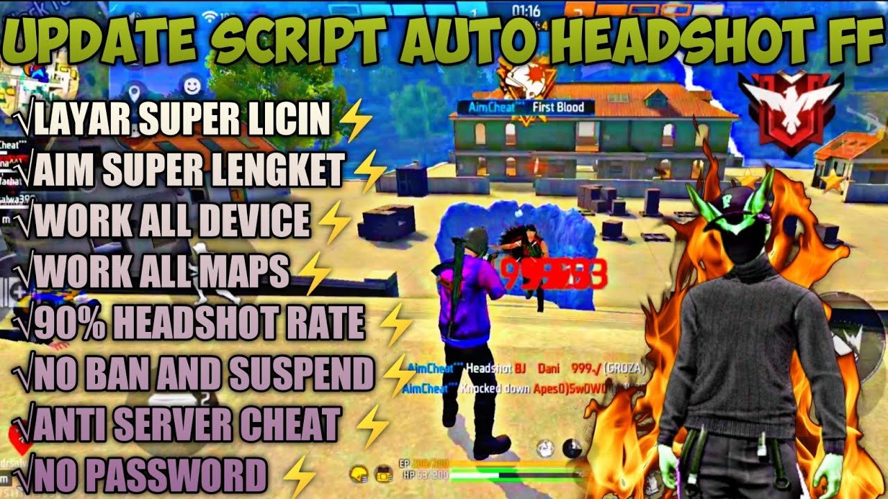 UPDATE!! SCRIPT AUTO HEADSHOT FF BIASA DAN FF MAX 100℅WORK NO BAN, NO SERVER CHEAT, NO BLACKLIST ...
