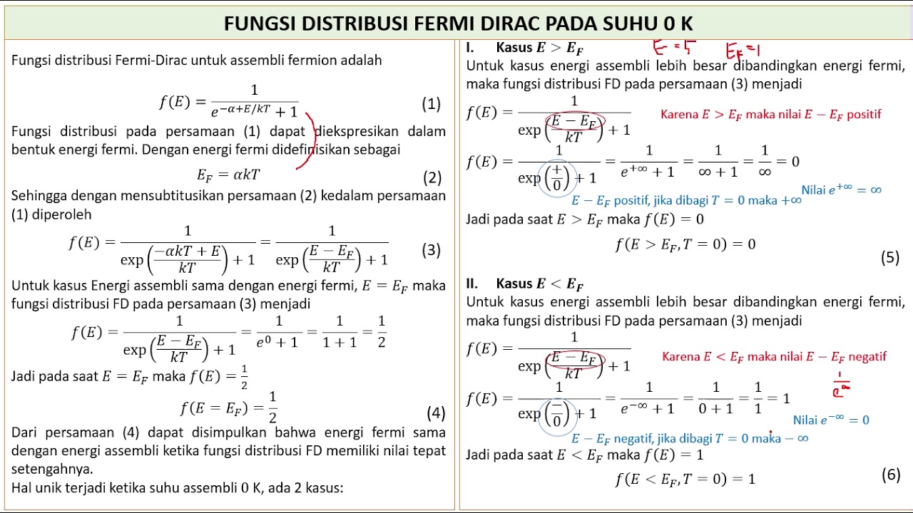 Aplikasi Statistik Fermi Dirac Suhu 0 Kelvin - YouTube