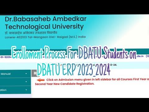 Erolloment Process For DBATU Students | Erollomennt | Renewal | DBATU ...