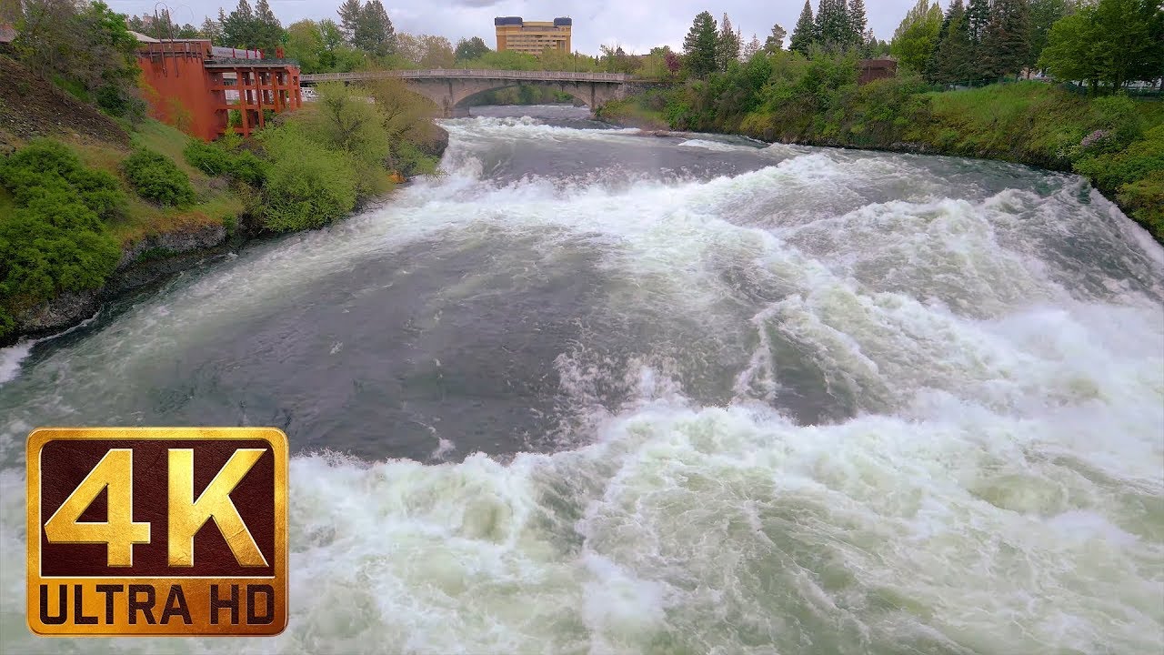 1 Hour - 4K (Ultra HD) Relax Video | Spokane Falls, Riverfront Park ...