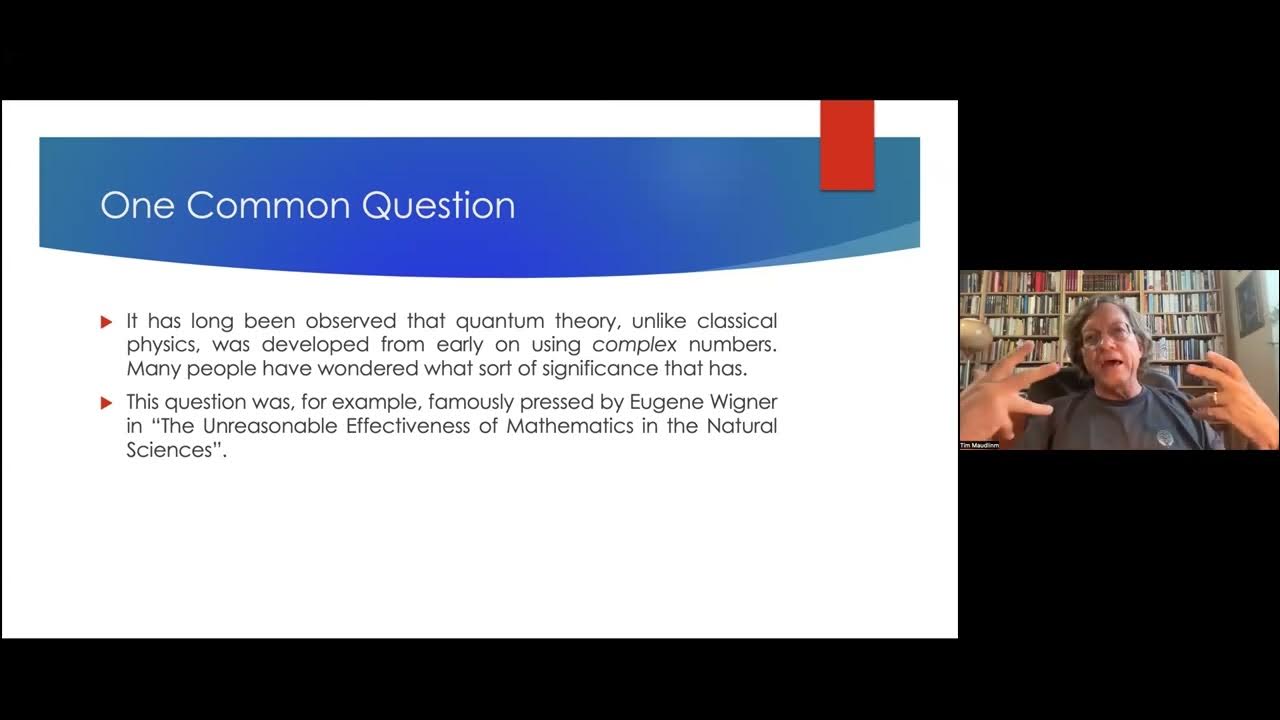 Tim Maudlin -- Fundamental Dynamics for Quantum Theory: Why Complex Numbers? - YouTube