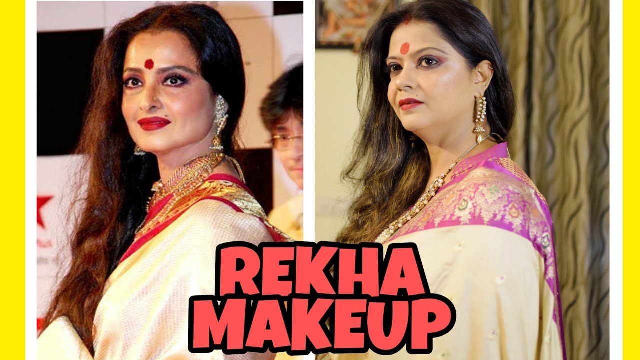 REKHA INSPIRED LOOK l Make-up like Rekha tutorial l Indian wedding ...
