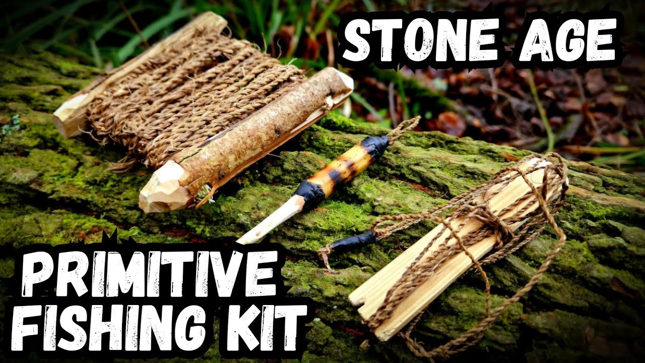 Making a primitive bushcraft fishing kit - YouTube