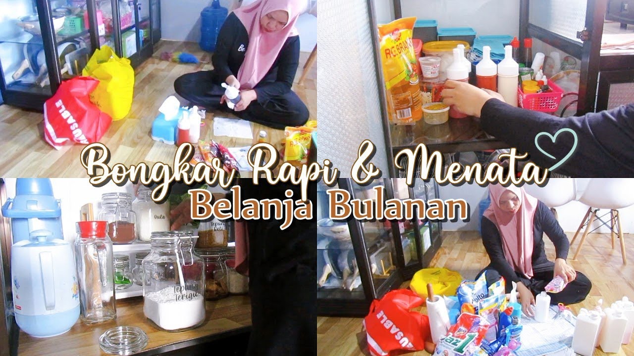 Bongkar Rapi2 & Menata Belanjaan Bulanan, Restock Kebutuhan Jajanan ...
