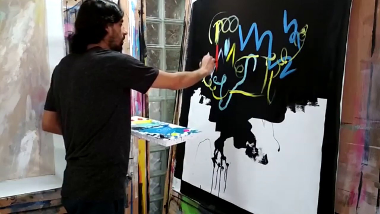 Painting process | Abstract acrylic painting tutorial - YouTube