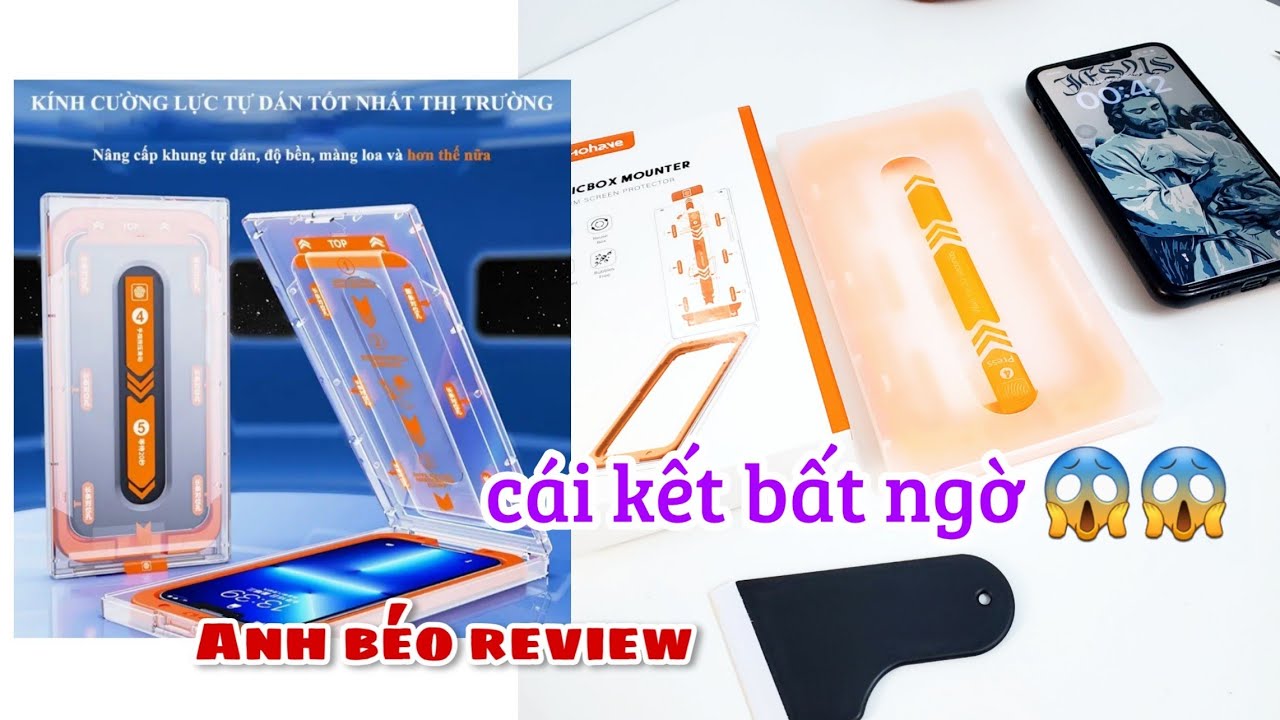 MẠNH PHÚC REVIEW kính cường lực tự dán Magic Box cho iphone - YouTube