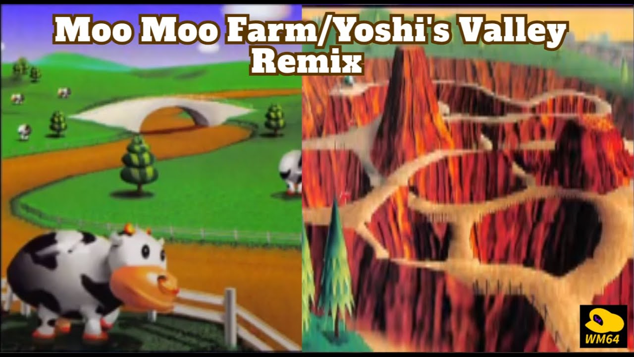 Moo Moo Farm and Yoshi's Valley - MK64 Remix - YouTube