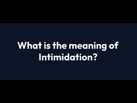 Intimidation meaning in Hindi | What is the meaning of Intimidation ...
