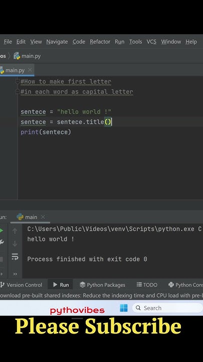 Capitalize First Letter In Each Word Using Python Pythonvibes Pythonic Pythonvibes Shorts