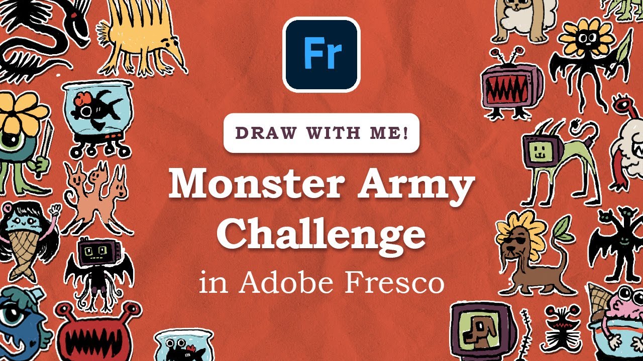 Monster Army Challenge in Fresco | Draw With Me! - YouTube