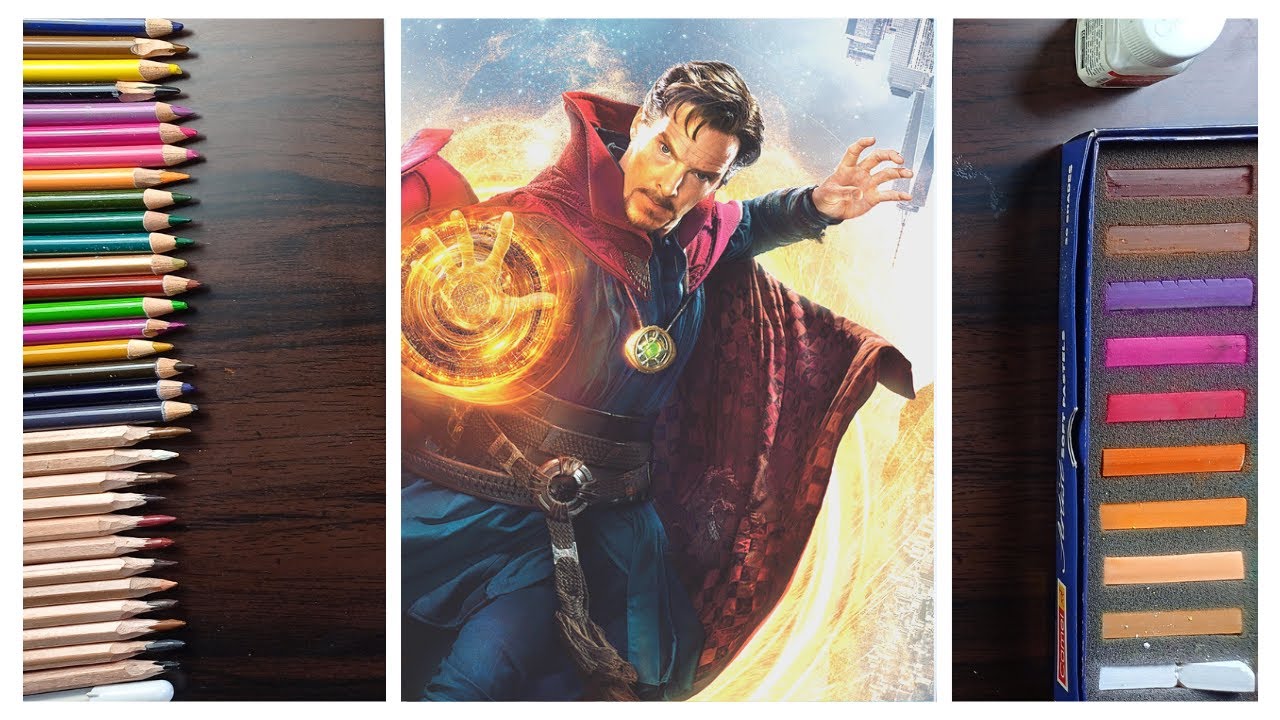 Drawing of doctor strange🔥🔥🔥||colour drawing ||doctor strange||marvels ...